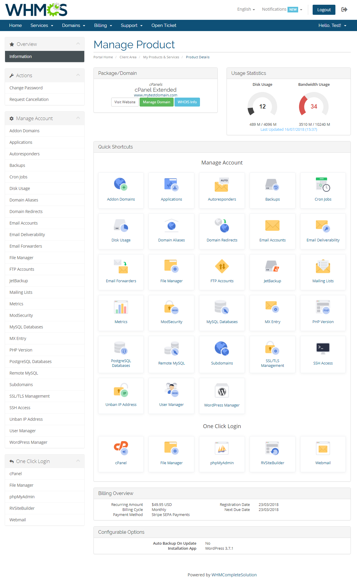 cPanel Extended For WHMCS - ModulesGarden