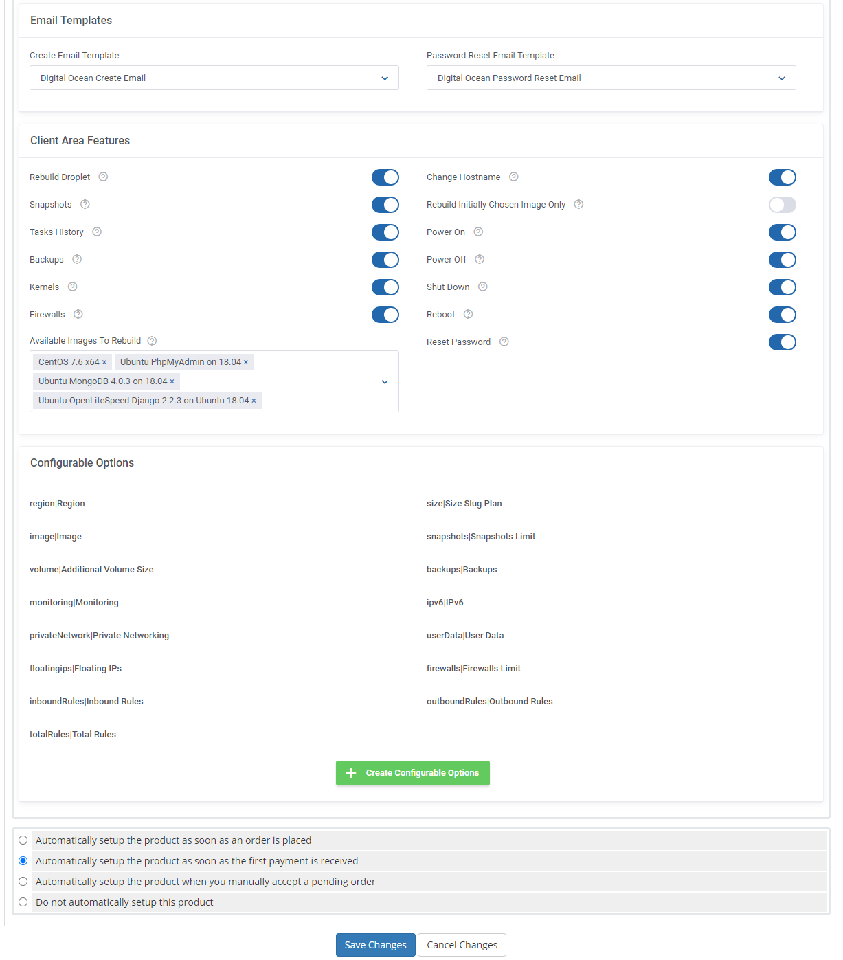 DigitalOcean Droplets For WHMCS - ModulesGarden