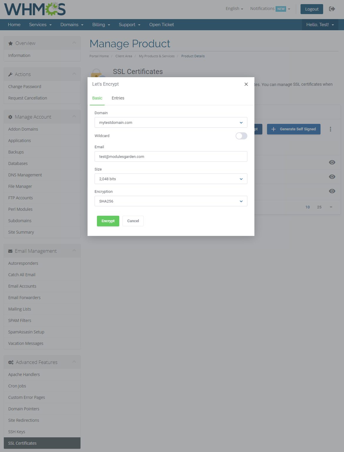 DirectAdmin Extended For WHMCS - ModulesGarden