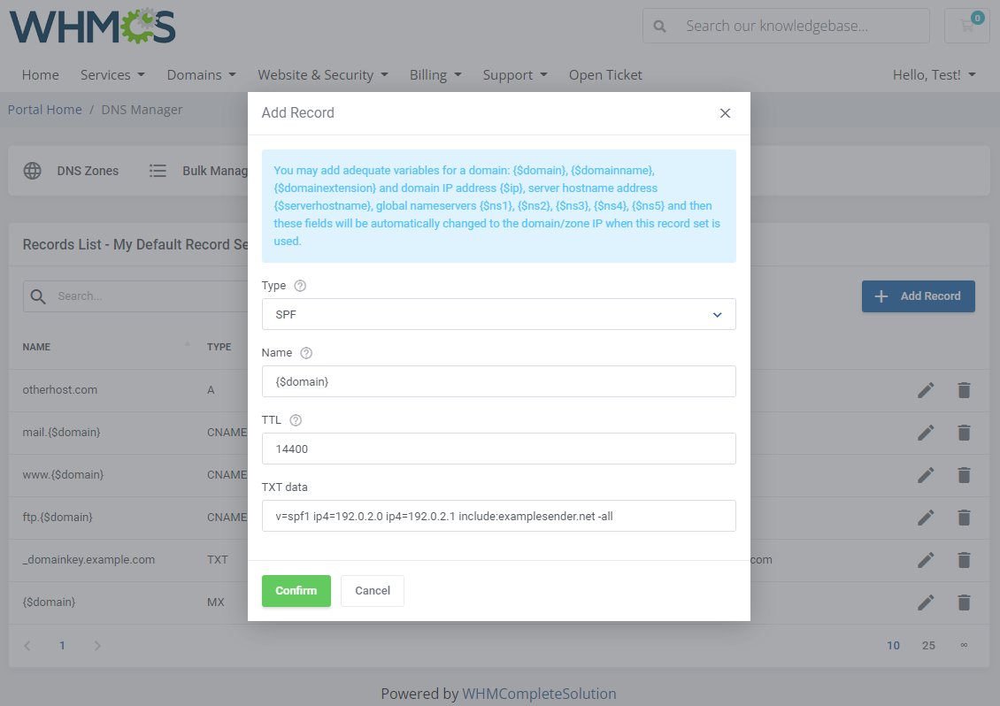 DNS Manager For WHMCS - ModulesGarden