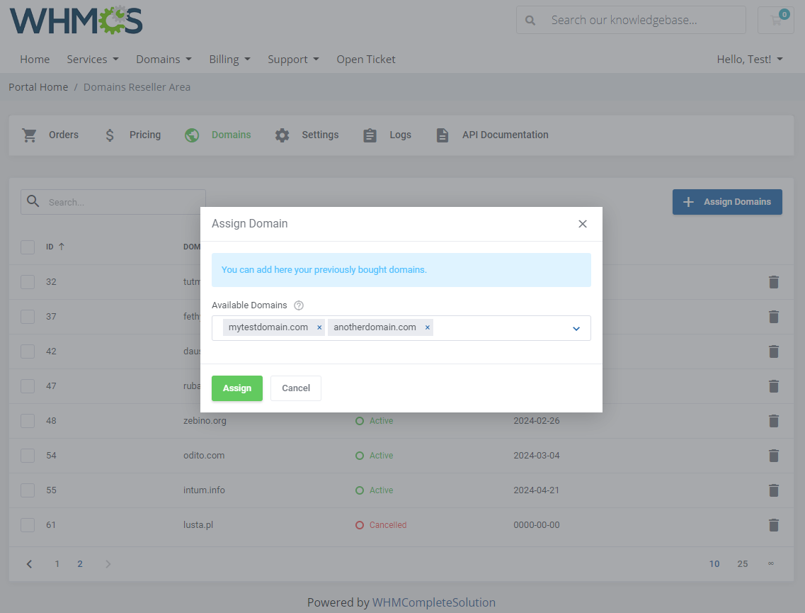 Domains Reseller For WHMCS - ModulesGarden