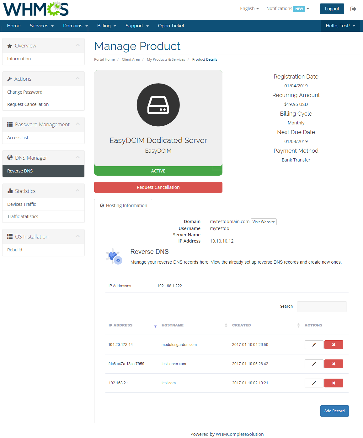 EasyDCIM Dedicated Servers For WHMCS - ModulesGarden