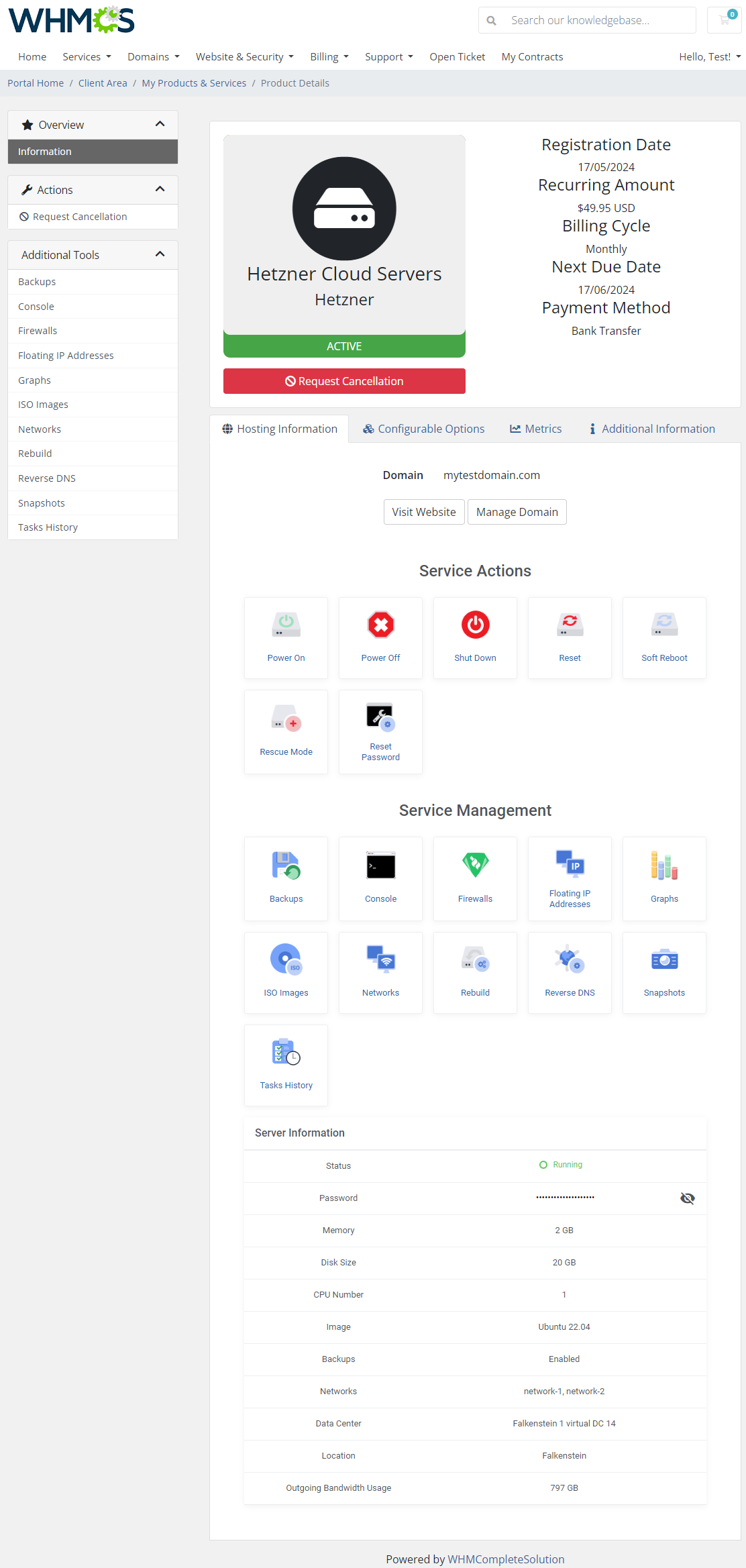 Hetzner Cloud Servers For WHMCS - ModulesGarden