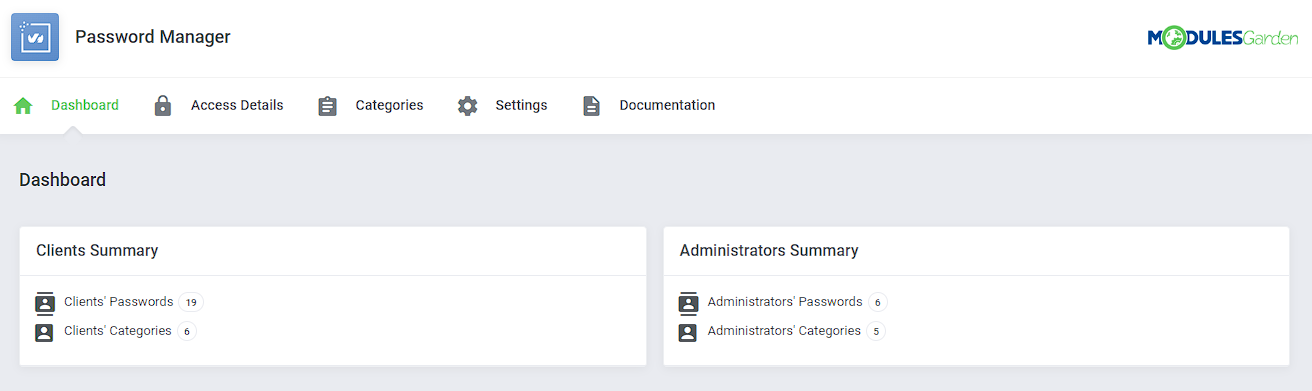 Password Manager For WHMCS - ModulesGarden