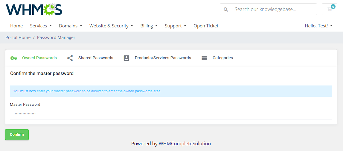 Password Manager For WHMCS - ModulesGarden