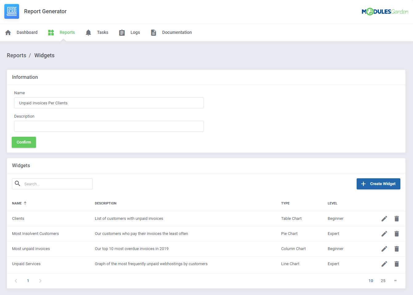 Report Generator For WHMCS - ModulesGarden