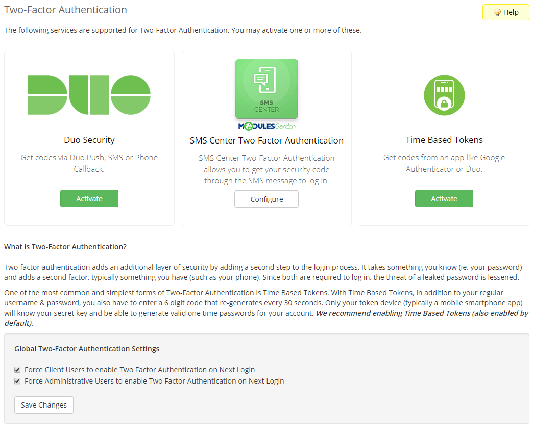 SMS Center For WHMCS - ModulesGarden