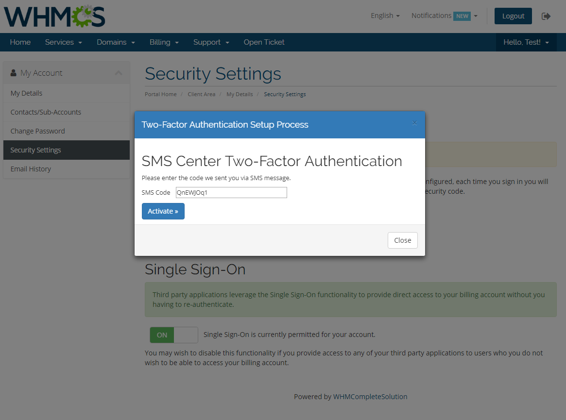 SMS Center For WHMCS - ModulesGarden