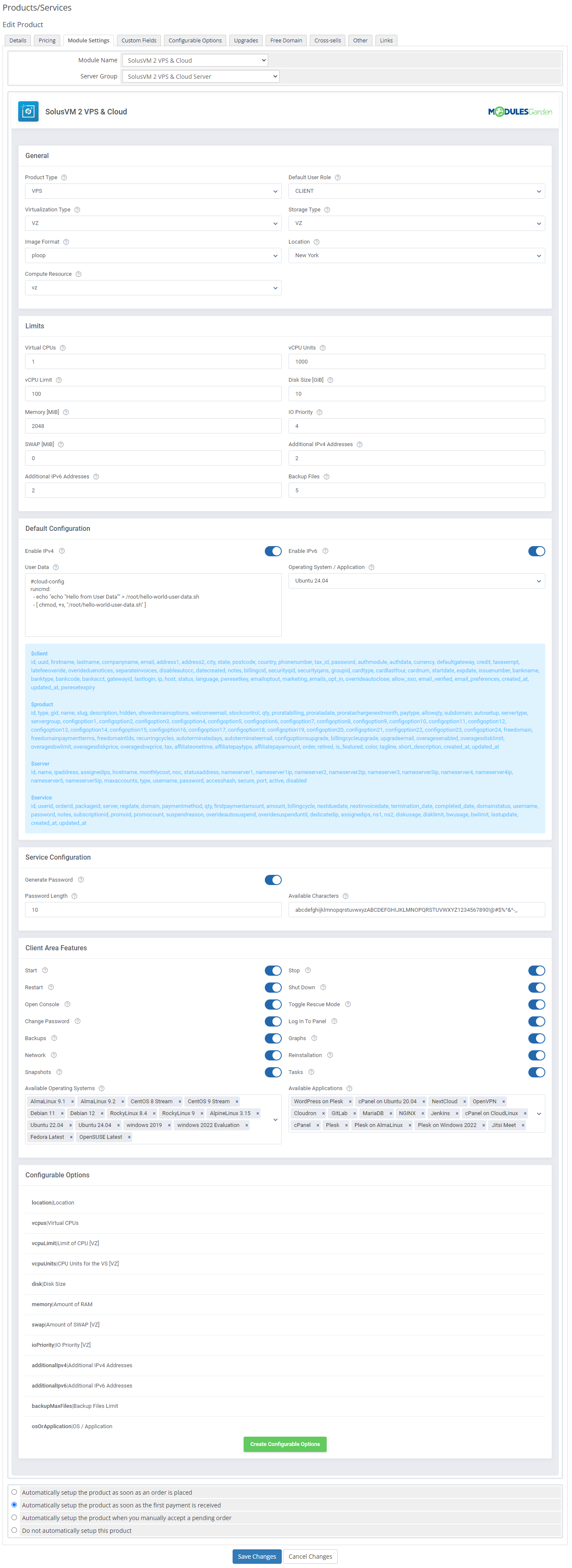 SolusVM 2 VPS & Cloud For WHMCS - ModulesGarden