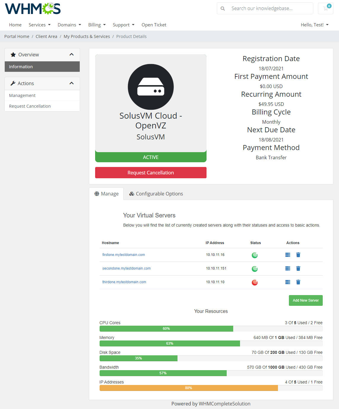 SolusVM Extended Cloud For WHMCS - ModulesGarden