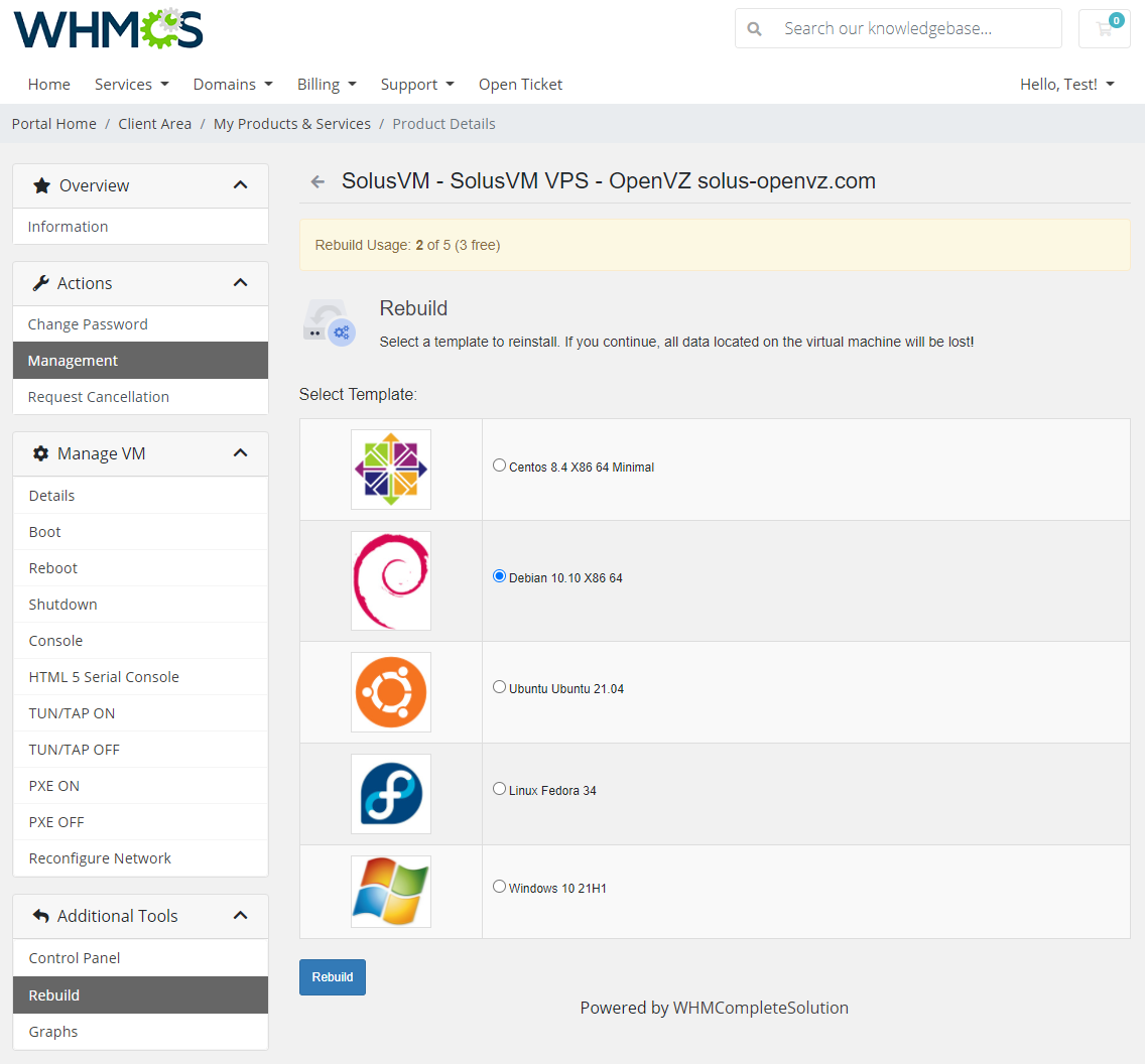 SolusVM Extended VPS For WHMCS - ModulesGarden