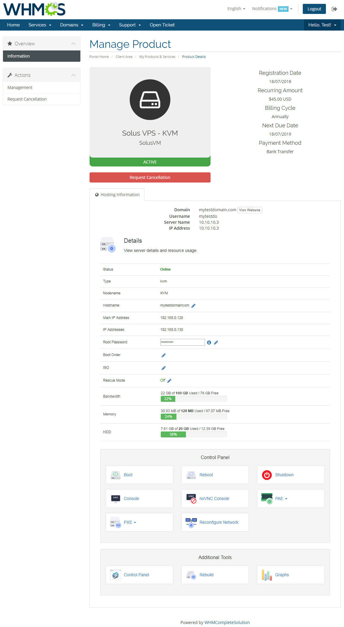 SolusVM Extended VPS For WHMCS - ModulesGarden