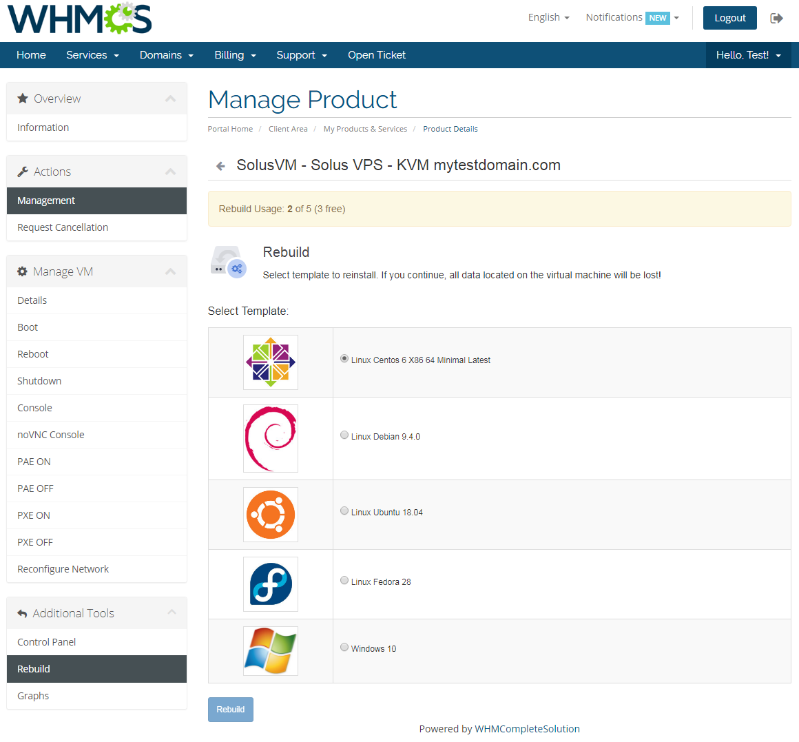 SolusVM Extended VPS For WHMCS - ModulesGarden