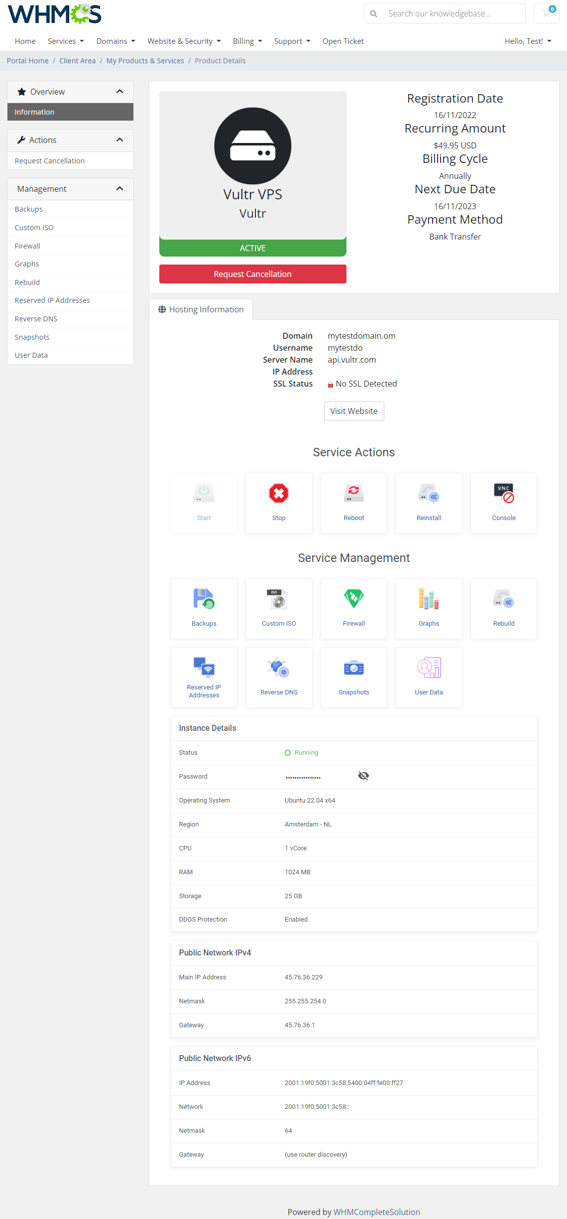Vultr VPS For WHMCS - ModulesGarden