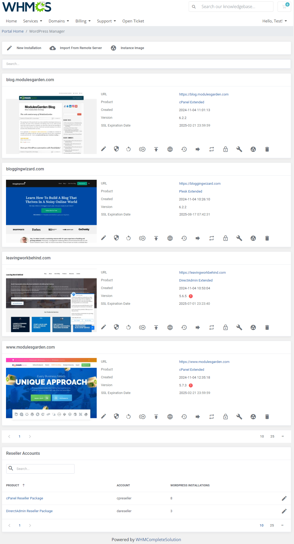 WordPress Manager For WHMCS - ModulesGarden